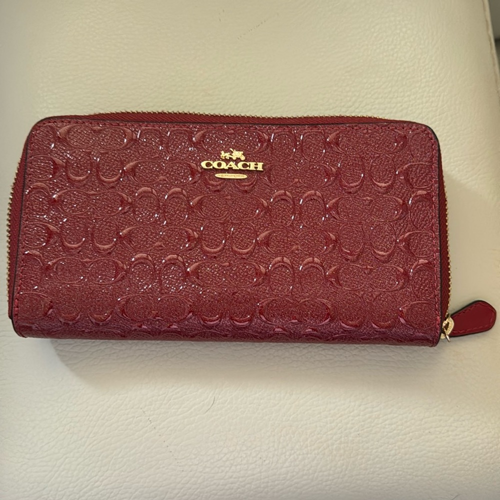 Coach Zip Around Large Signature Wallet - Gem